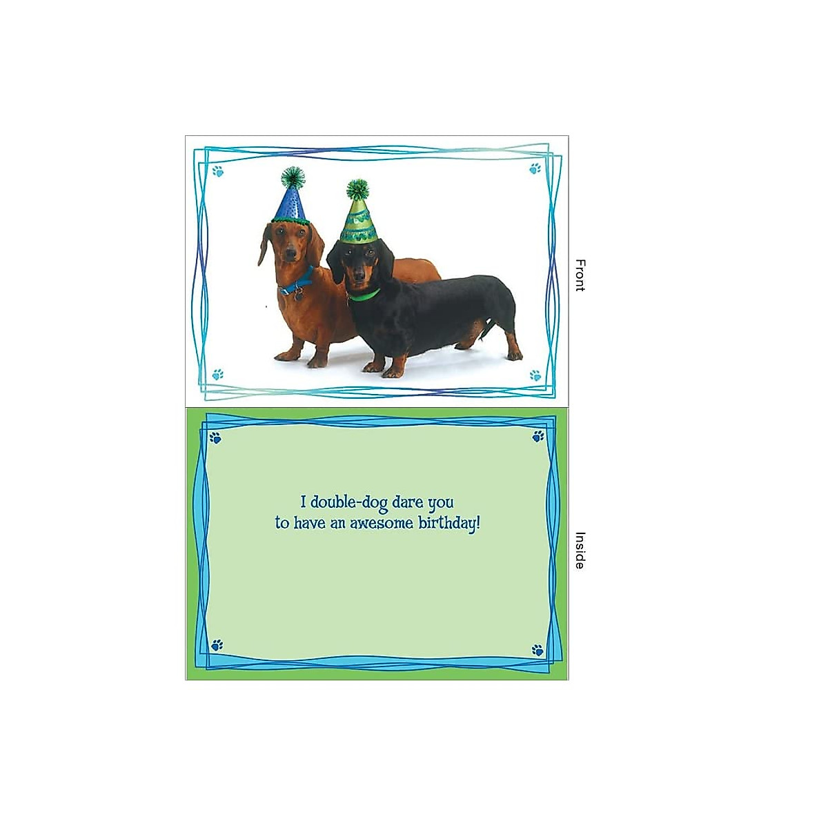Design Design 2 Dachshunds with Party Hats Birthday Card - General