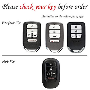 WSAuto for Honda Key Fob Cover Soft 4 5 Buttons TPU Protection Key Case Shell with Fashion Gold Bling Keychain Compatible with Civic Accord Pilot CRV HRV CRZ Fit Odyssey Ridgeline JED Crosstour Black