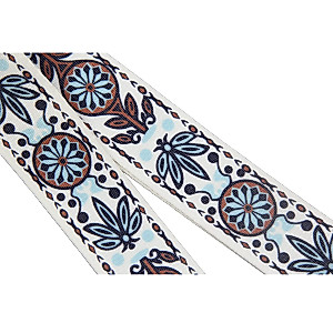 Duwi Wide Purse Strap Jacquard Guitar Style Strap Multicolor Canvas Adjustable Crossbody Bag Strap(no,white,dark pattern)