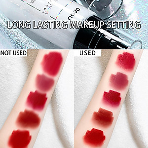 Dewy Makeup Setting Spary Kit Shimmer Glow Finish Hydrating Illuminating Finishing for face Lightweight Long Lasting Make Up Fixing Hydrate Skin with Sponge Puff Makeup Set (Dewy 3.15 Fl Oz)