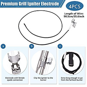 Grill Replacement Parts for Charbroil 463241113 463449914 4 Burner Gas Grill, Stainless Steel Heat Plate Shields, Crossover Tubes, Igniters and Grill Burner Parts for Charbroil 463449914