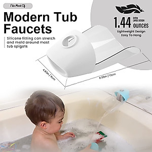 Bath Helper - Bath Tub Faucet Extender - Guides Water Directly from Faucet to Baby Bath Tub Without Excessive Water Waste and Splashing, 1 Pack (Clear White)