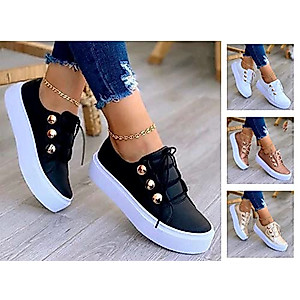 LucaSng Stylish and Comfortable Women's Casual Shoes with Thick Soles and Round Toes