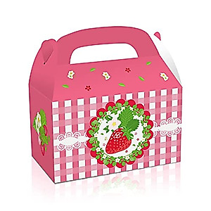 NA 12 Packs Fruit Strawberry Party Favor Treat Boxes Goodies Boxes Party Time Gift Boxes for Birthday Party Decration Supplies