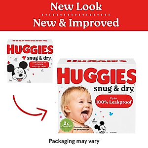 Huggies Size 3 Diapers, Snug & Dry Baby Diapers, Size 3 (16-28 lbs), 168 Count, Packaging May Vary