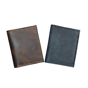 Hide & Drink, Leather Minimalist Bifold Wallet, Holds Up to 3 Cards Plus Folded Bills, Cash Organizer, Accessories, Handmade Includes 101 Year Warranty :: Charcoal Black