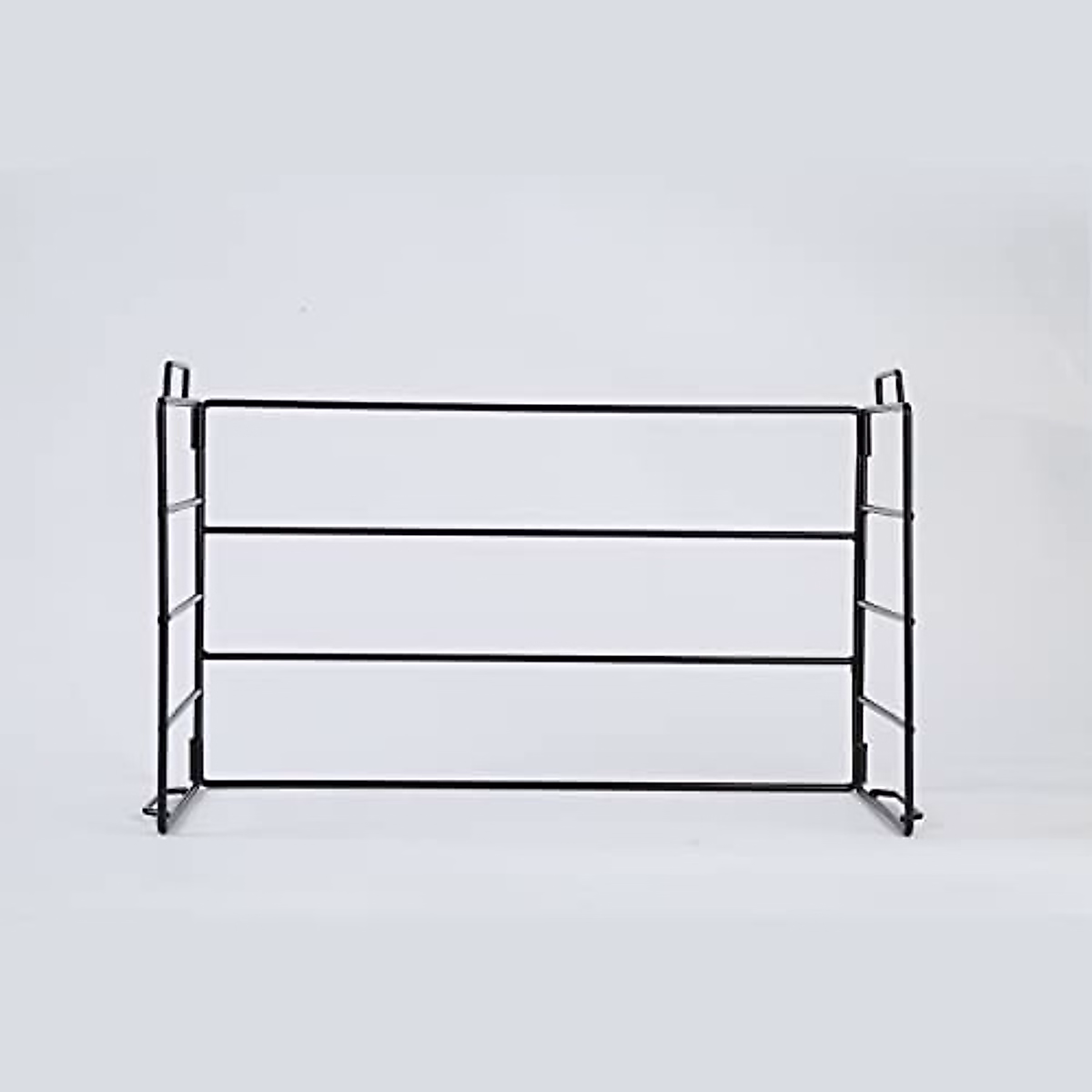 woodsky Desk Organizer Wooden Countertop Shelf with Metal Frame for Home & Office Supplies Adjustable Tabletop Storage and Display Stand for Living Room, Kitchen, Bedroom (Beige)