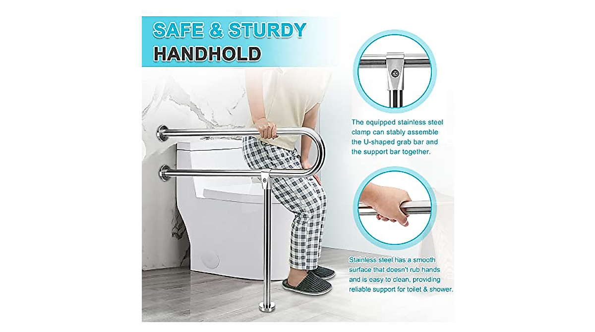 Durable 30-Inch Handicap Grab Bars for Bathroom Safety