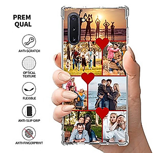 Custom Phone Case for Samsung Galaxy Note 10,Personalized Multi-Picture Collage Photo Phone Cases,Customized Phone Cover for Birthday Xmas Valentines Friends Her and Him, Clear Soft Case