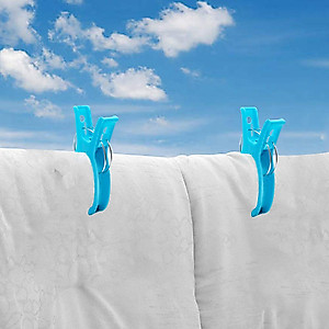 HiGift 6.3 Inch Jumbo Beach Towel Clips for Beach Chairs，Large Towel Clips for Cruise Chair Pool Towel Clips On Lounge Chairs Lawn Chair in Bright Color-Keep Your Towel from Blowing Away-8 Pack