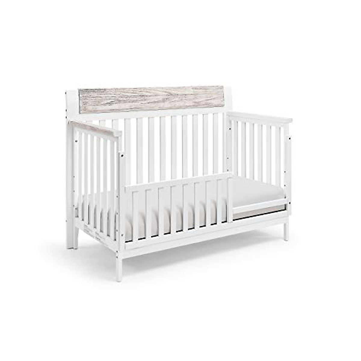 Suite Bebe Hayes 4 in 1 Convertible Crib, White and Wire Brushed Wood