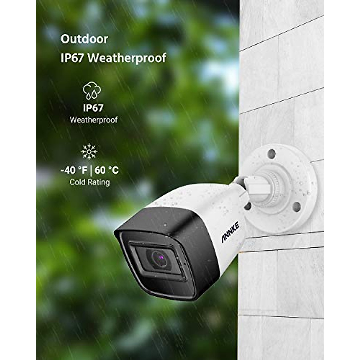 ANNKE 8CH 2K+ Super HD Audio Security Camera System Outdoor with Smart Motion Detection, H.265+ Surveillance DVR with 8 x IP67 CCTV Camera 100ft Smart IR Night Vision,Remote Access, 2TB Hard Drive