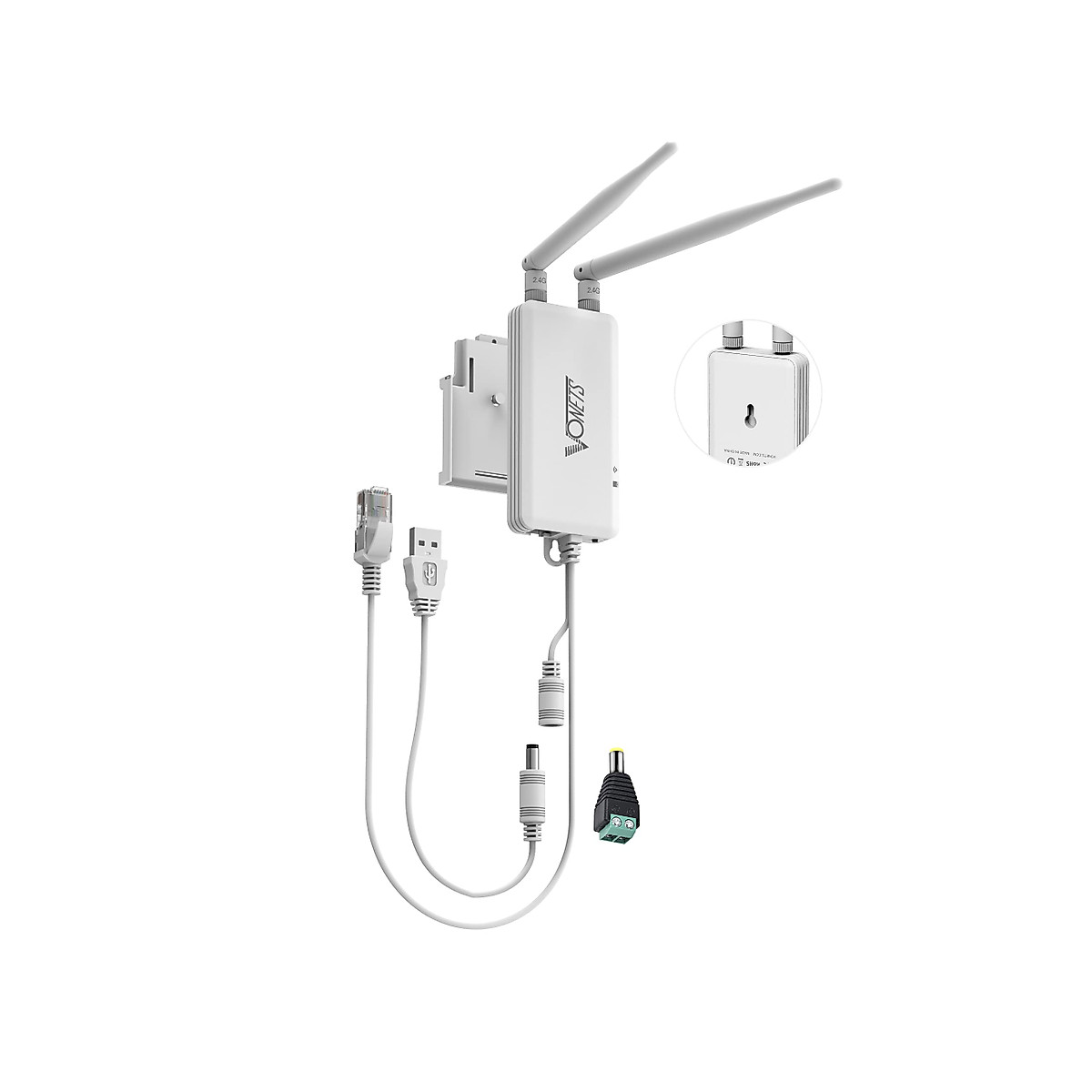 VONETS Industrial 2.4GHz WiFi Bridge Ethernet Wireless Repeater/Mini Router/WiFi Hotspot Extender/Signal Booster, USB/DC Powered, 2 RJ45 Ports for DVR, IP Camera, PLC, PS3, Network Devices VAP11S