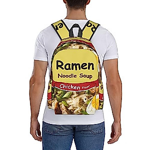 Vbcdgfg Ramen Noodle Soup Chicken Flavor Print Backpack For Adult, Lightweight Laptop Backpacks