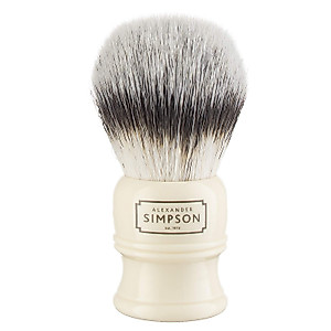 Alexander Simpson Trafalgar Synthetic Shaving Brush - Simpson Shaving Brushes - Faux Ivory Handle (T2)