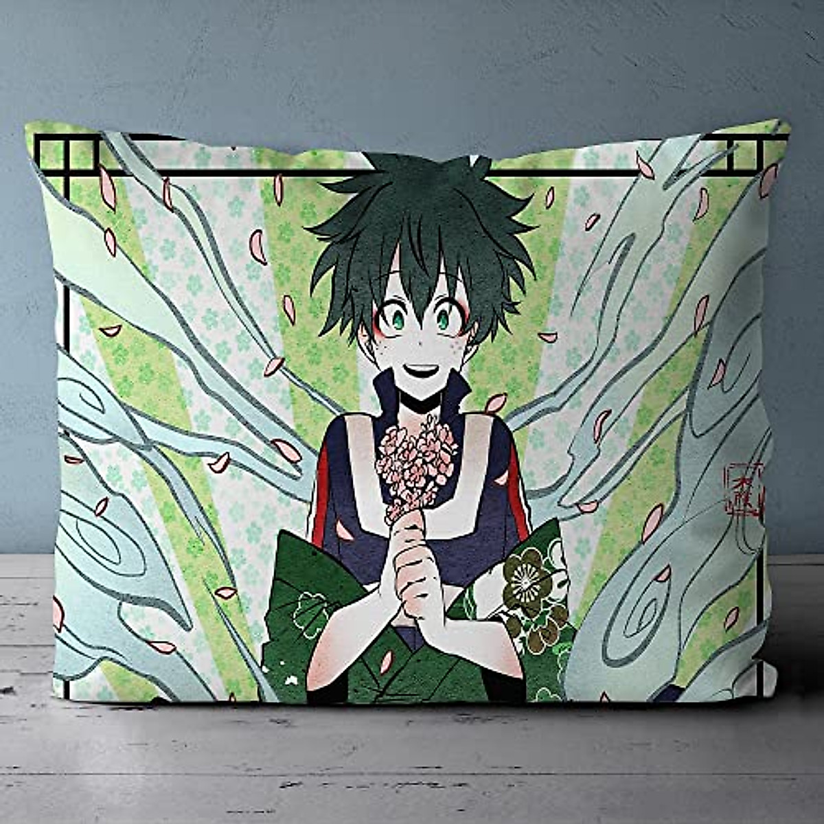 AKARDO Hero School Anime One for All Izuku Duvet Covers, Soft Microfiber Washed Duvet Cover Set 3 Pieces with Zipper Closure,Beding Set (08,King (104"x90"))