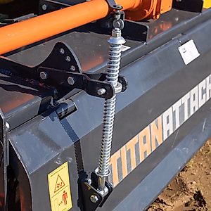 Titan Attachments 3 Point 60" Rotary Tiller Attachment Fits Cat 1 Tractors, Charcoal Finish, Single Speed PTO Driven Cultivator with a 540 RPM Gearbox, Replaceable L-Shaped Tines Work 5" Deep
