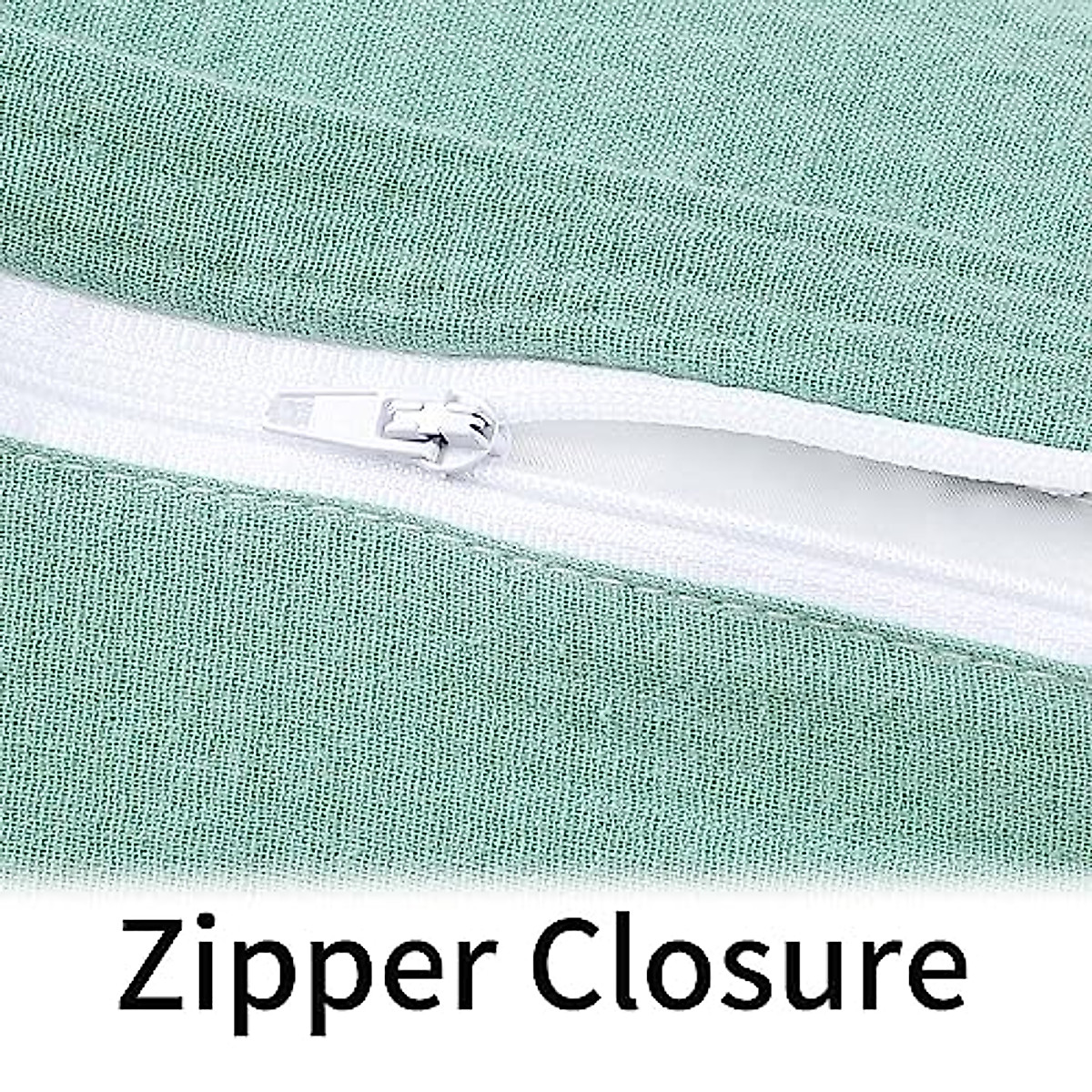 Muslin Nursing Pillow Cover Soft 100% Cotton Feeding Pillow Slipcover Fits Standard Infant Nursing Pillow or Positioner for Boy and Girl, Green