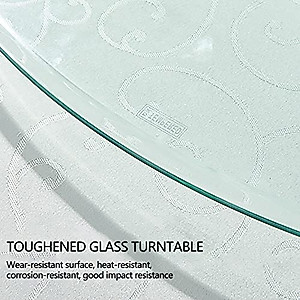 CIMOO Tempered Glass Lazy Susan Turntable Dining Table Transparent Round Turntable Tabletop Rotating Serving Tray-60cm/23.6in