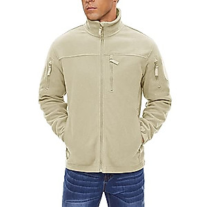 CRYSULLY Men's Winter Warm Jacket Snow Outswear Coat Fleece Lining Hiking Skiing Beige