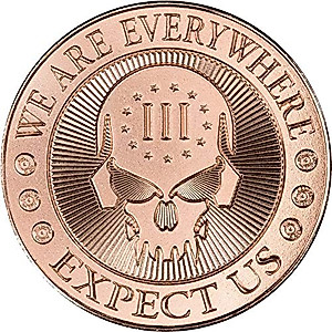 Jig Pro Shop Intaglio Mint Patriotic Militaria Series 1 oz .999 Pure Copper BU Round/Challenge Coins (Deuce Four Skull #1)