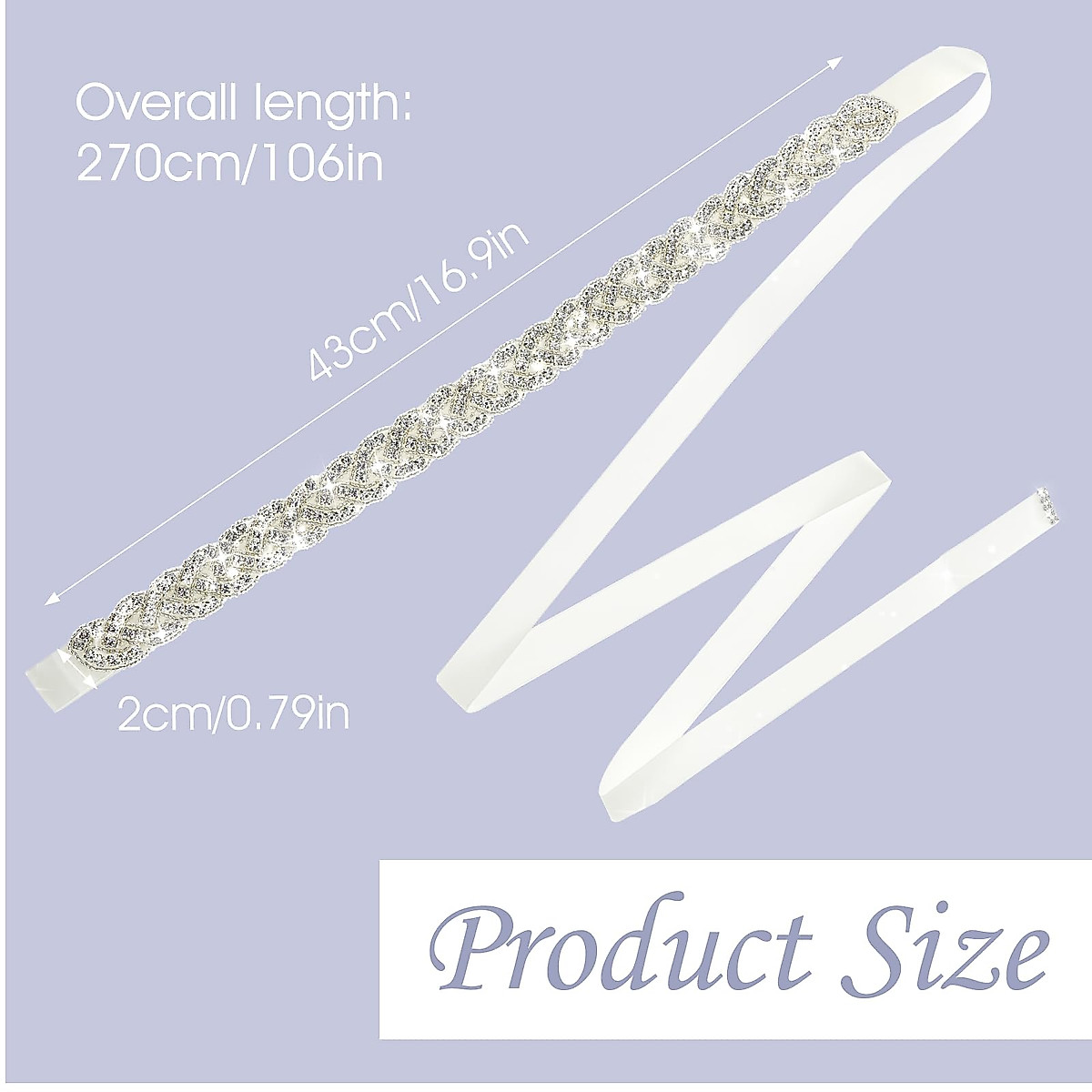 Amaxiu Handcrafted Bridal Rhinestone Wedding Belt for Women, Bling Crystal Belts Glitter Ribbon Women lightly Belt for Jeans Dress Shiny Party Waist Belt (Cream White)