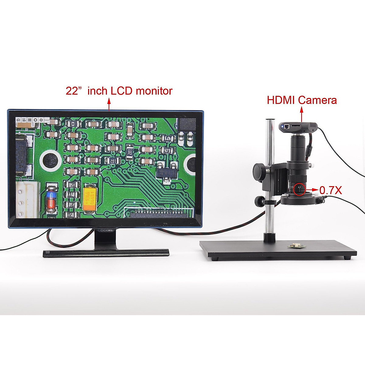 HAYEAR Monocular Max 180x Zoom C-Mount Glass Lens Adapter F/Industry Microscope Camera Objective