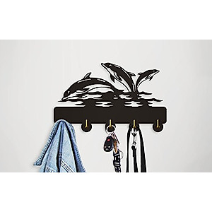 The Geeky Days Dolphin Sign Shape Design Key Hanger Key Hooks Rack Ocean Towel Coat Wall Hook Bathroom Decor Modern Wall Hook Unique Vintage Hook