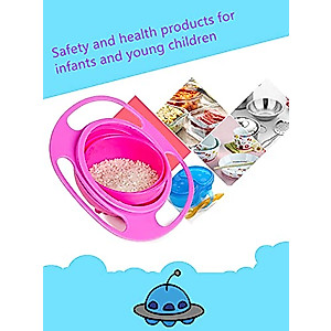 360 Spill Resistant Gyro Bowl with Lid（Pink）