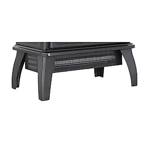 Electric Fireplace Infrared Heater with Remote Control 3D Electric Heater Fireplace 18" Electric Fireplace Stove Adjustable Brightness and Heating, 1500W Electric Fireplace Freestanding, Black