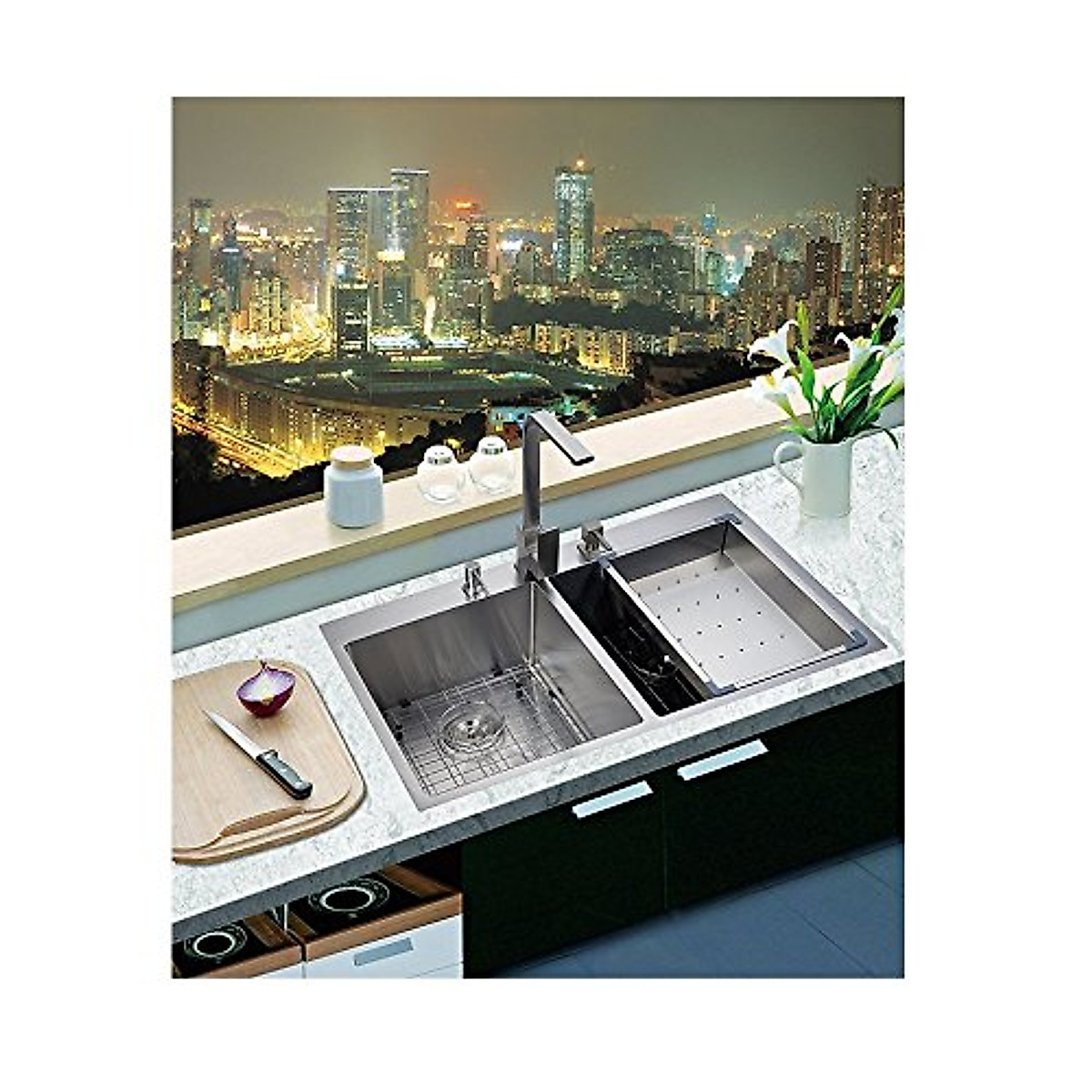 Starstar 17" Stainless Steel Colander For Kitchen Sink