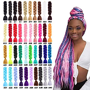 SHUOHAN 6 Packs Ombre Jumbo Braiding Hair Extensions 24 Inch High Temperature Synthetic Fiber Hair Extensions for Box Braids Braiding Hair (Black to Brown to Beige)