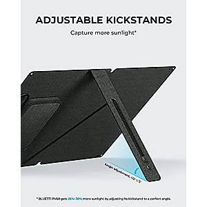 BLUETTI PV68, 68 Watt Solar Panel for Power Station EB3A/EB55/EB70S, Portable Solar Panel w/Adjustable Kickstands, Foldable Solar Charger for RV, Camping, Blackout