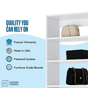 Modular Closets Vista Collection Shelf Tower Built in Wood Closet Organizer Unit (White, 19.5" Wide)