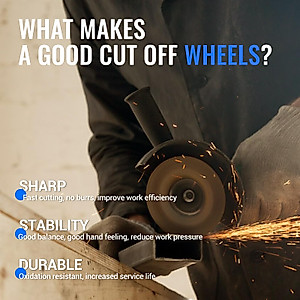 YONBANG Cut Off Wheels 4 1/2 inch 52 Pack Metal and Stainless Steel Cutting Wheels 4.5"x0.045"x7/8" for Angle Grinders Ultra Thin Agressive Metal Cutting