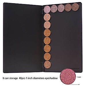 Allwon Large Empty Magnetic Plastic Eyeshadow Makeup Palette with 15Pcs Adhesive Empty Palette Metal Stickers for Eyeshadow Lipstick Blush Powder