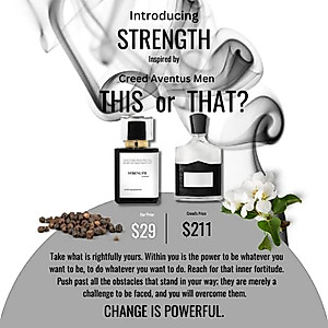 STRENGTH | Inspired by CREED AVENTUS (VINTAGE formula) | Pheromone Perfume Cologne for Men | Extrait De Parfum | Long Lasting Dupe Clone Essential Oil Fragrance | Perfume De Hombre