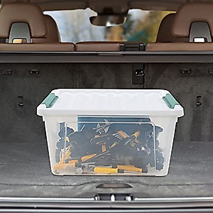 Zerdyne 35 L Clear Large Storage Box, Plastic Storage Bins, Set of 4