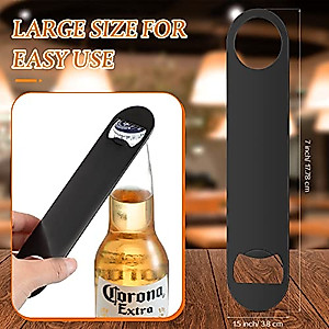 Pack of 20 Flat Bottle Opener Stainless Steel Beer Openers Sublimation Bottle Opener Blanks Heavy Duty Bar Funny Bartender Bottle Opener for Men Women Kitchen Party Supplies, 7 Inch (Black)