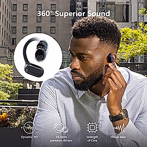 Oladance Open Ear Headphones Bluetooth 5.2 Wireless Earbuds for Android & iPhone, Open Ear Earbuds with Dual 16.5mm Dynamic Drivers, Up to 94 Hours Playtime Waterproof Sport Earbuds -Interstellar Blue