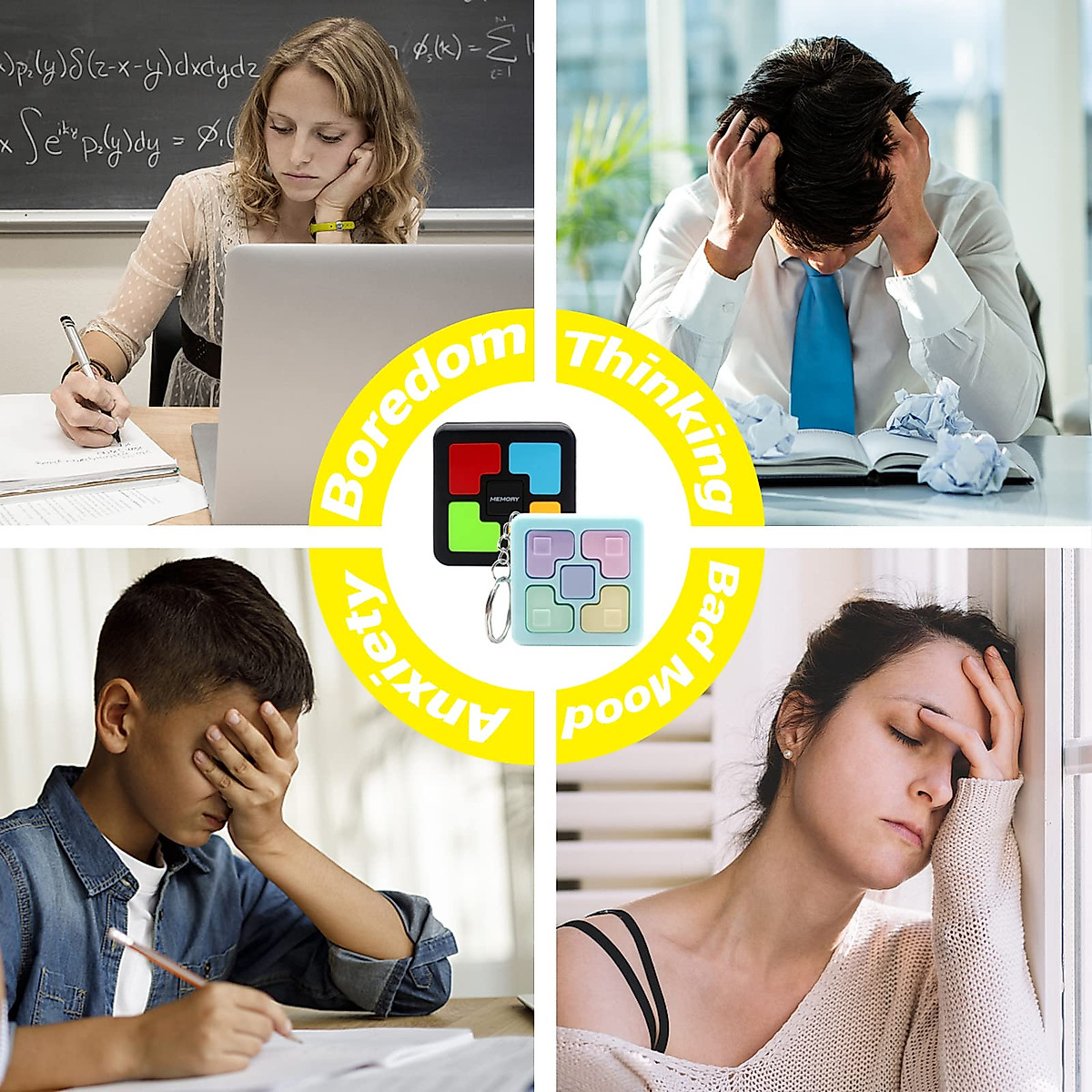 YALAOBAN Memory Game,2 Pack,Brain Games,Memory Training Puzzle Toy,Handheld Games Flashing Cube,for Kids,Teens and Adults