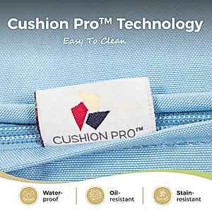 MIXPATIO 4 Piece Patio Furniture Set, 2 x Fixed Chair, 1 x 3-Seat Sofa with Marbling Coffee Table, All Cushioned 5 Seats Outdoor Conversation Set for Lawn Garden Backyard, Blue