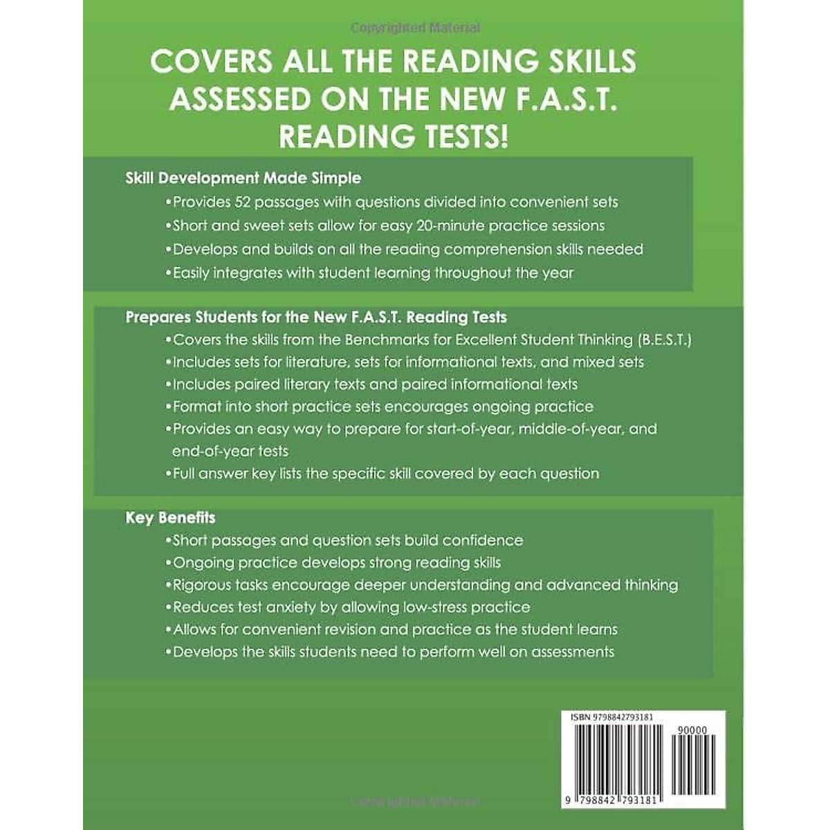 FLORIDA TEST PREP Reading Skills Workbook Daily F.A.S.T. Practice Grade 3: Preparation for the F.A.S.T. Reading Tests