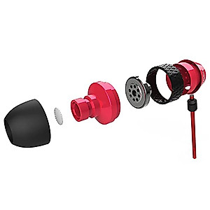 Betron B25 in-Ear Headphones Earphones with Microphone and Volume Controller, Noise Isolating Earbud Tips, 3.5mm Head Phone Jack (Red)