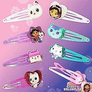 Gabby's Dollhouse Kids Hair Clips for Girls Snap Clips 8 Pack Multi Color Ages 3+