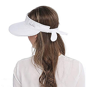 Wide Large Brim Sun Hat Summer UV Protection Thin Hat 2 in 1 Beach Sun Hat,White,One Size