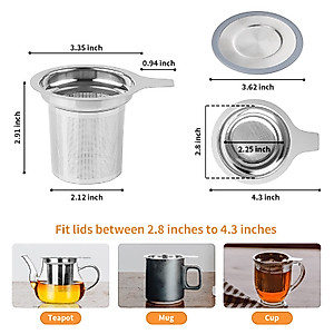 Vaincre 2PCS 9" Muddler and 10” Bar Spoon Cocktail Mixing Spoon and Tea Infuser Tea Strainer and Lid