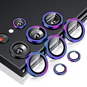 WSKEN for Samsung Galaxy S23 Ultra Camera Lens Protector,[Night Shooting Mode] Scratch Resistant HD Tempered Metal Glass Camera Screen Protector Cover Film Accessories 6.8 Inch,Colorful