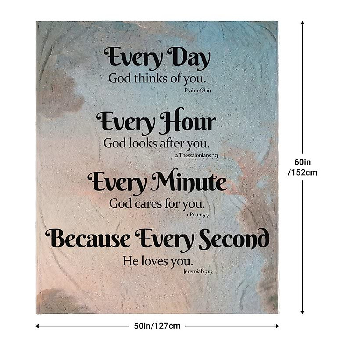 Bible Verse with Inspirational Thoughts and Prayers Religious Blanket Ultra-Soft Lightweight Comfortable Flannel Throws for Couch Bed Sofa