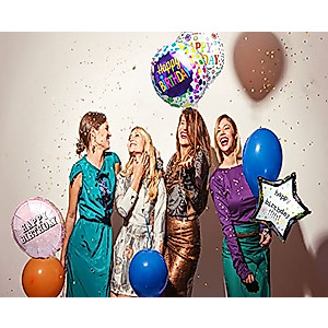 Happy Birthday Foil Balloons Round Mylar Helium Balloon Party Decorations Supplies 6Pcs
